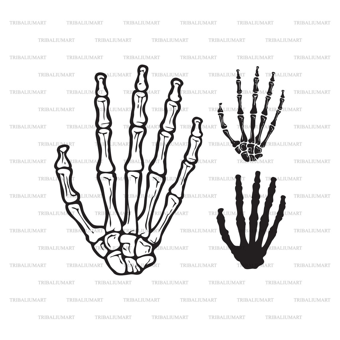Skeleton Hand. Cut Files for Cricut. Clip Art Silhouettes - Etsy