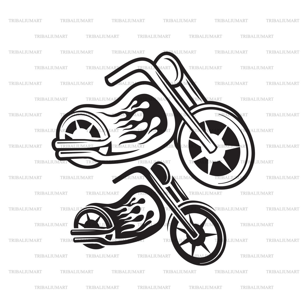 Motorcycle. Cut Files for Cricut. Clip Art Silhouette (eps, Svg, Pdf ...