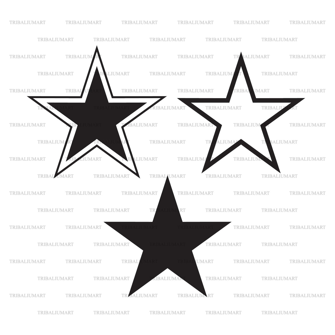 Stars Icons Set. Cut Files for Cricut. Clip Art Silhouettes - Etsy