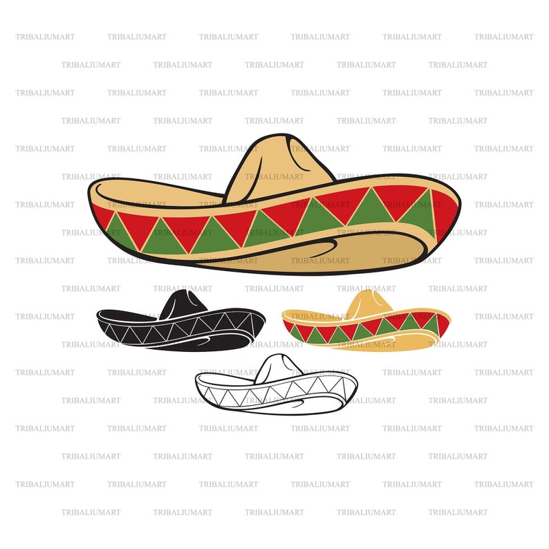 Sombrero mexican Hat. Cut Files for Cricut. Clip Art - Etsy