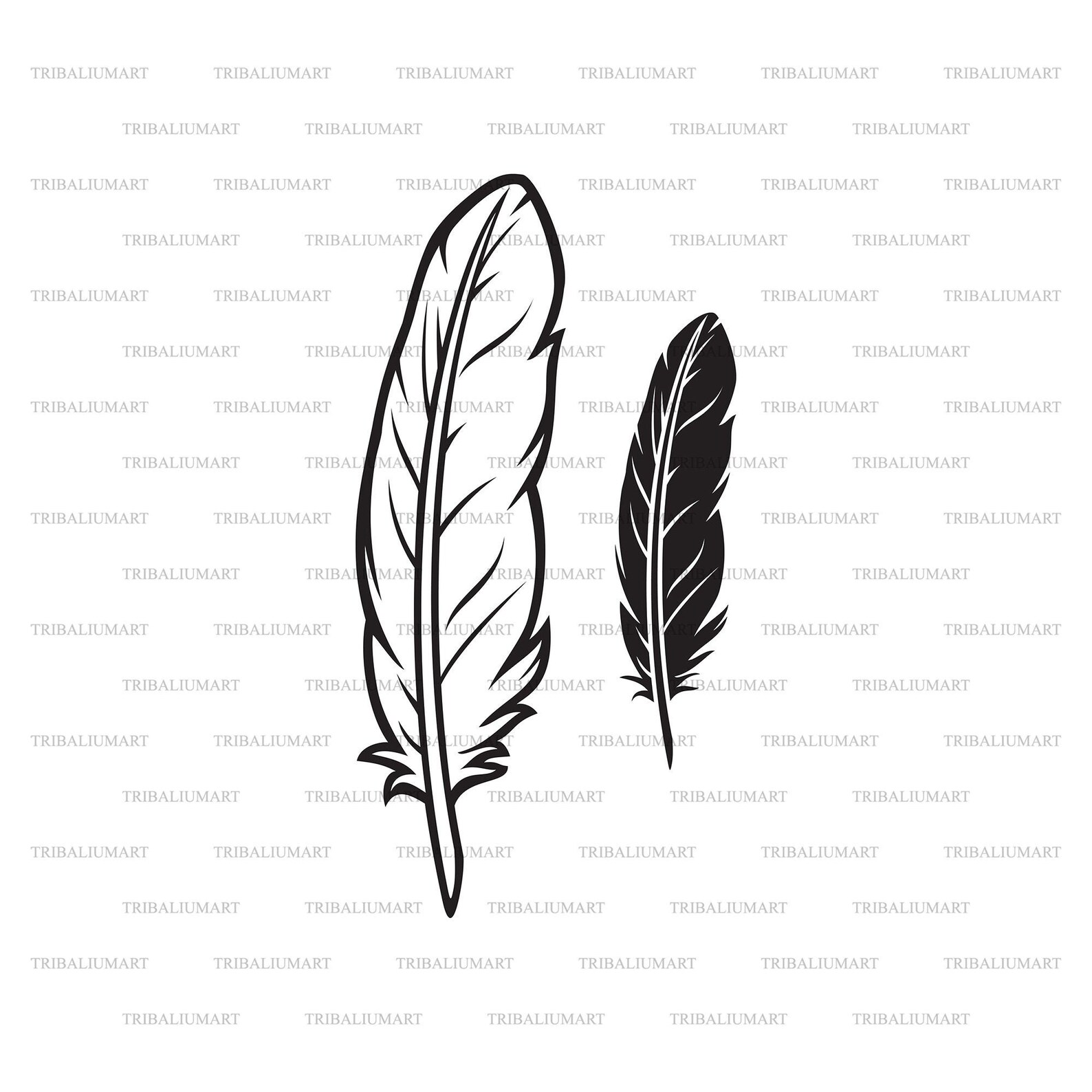 Feather. Cut Files for Cricut. Clip Art Silhouettes eps Svg - Etsy