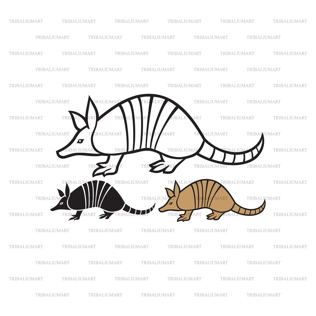Armadillo Animal. Cut Files for Cricut. Clip Art Silhouette (eps, Svg ...
