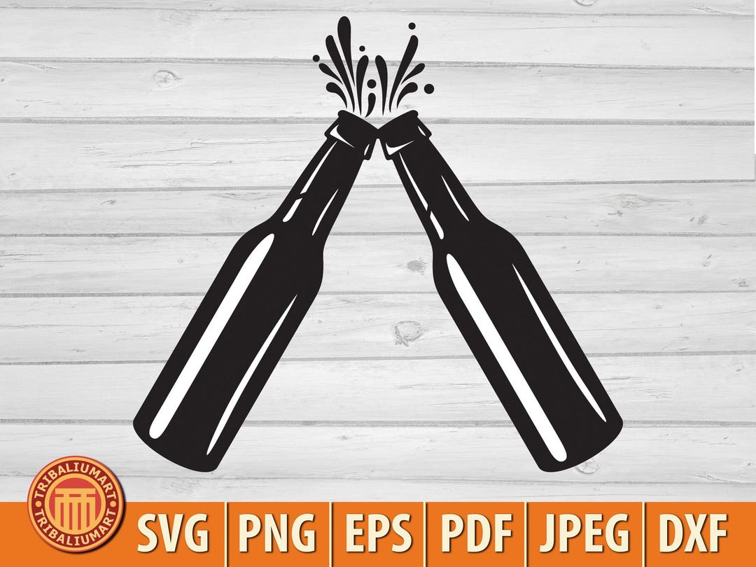 Clinking Beer Bottles. Cheers. Cut Files for Cricut. Clip Art ...