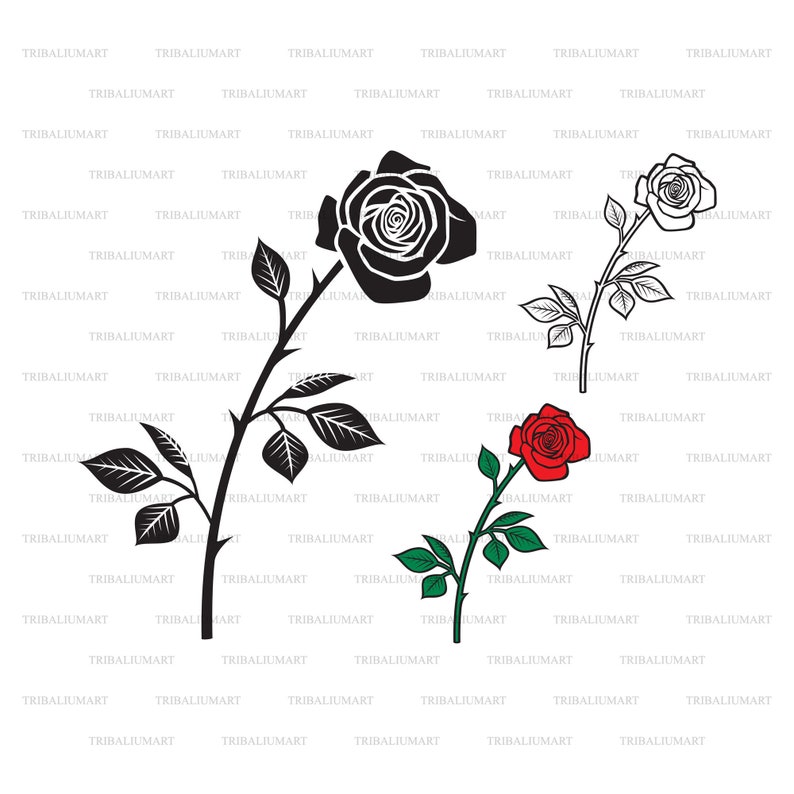 Rose. Cut Files for Cricut. Clip Art Silhouettes eps Svg - Etsy