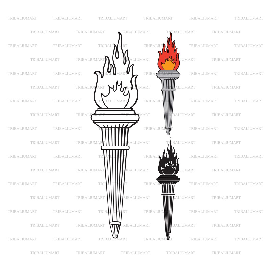 Torch. Cut Files for Cricut. Clip Art Silhouettes (eps, Svg, Pdf, Png ...
