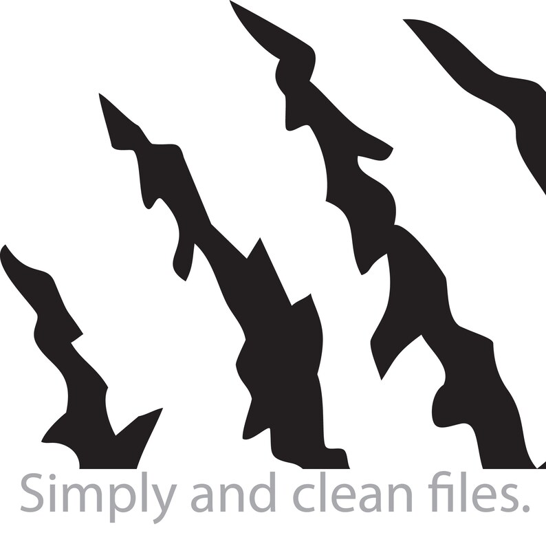 Monster Claw Marks Scratch. Cut Files for Cricut. Clip Art Silhouettes ...