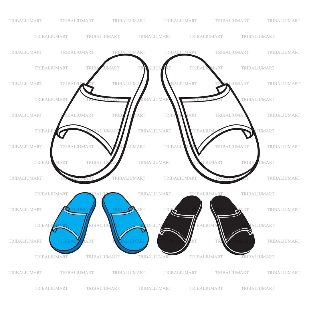Flip Flops. Cut Files for Cricut. Clip Art (eps, Svg, Pdf, Png, Dxf ...