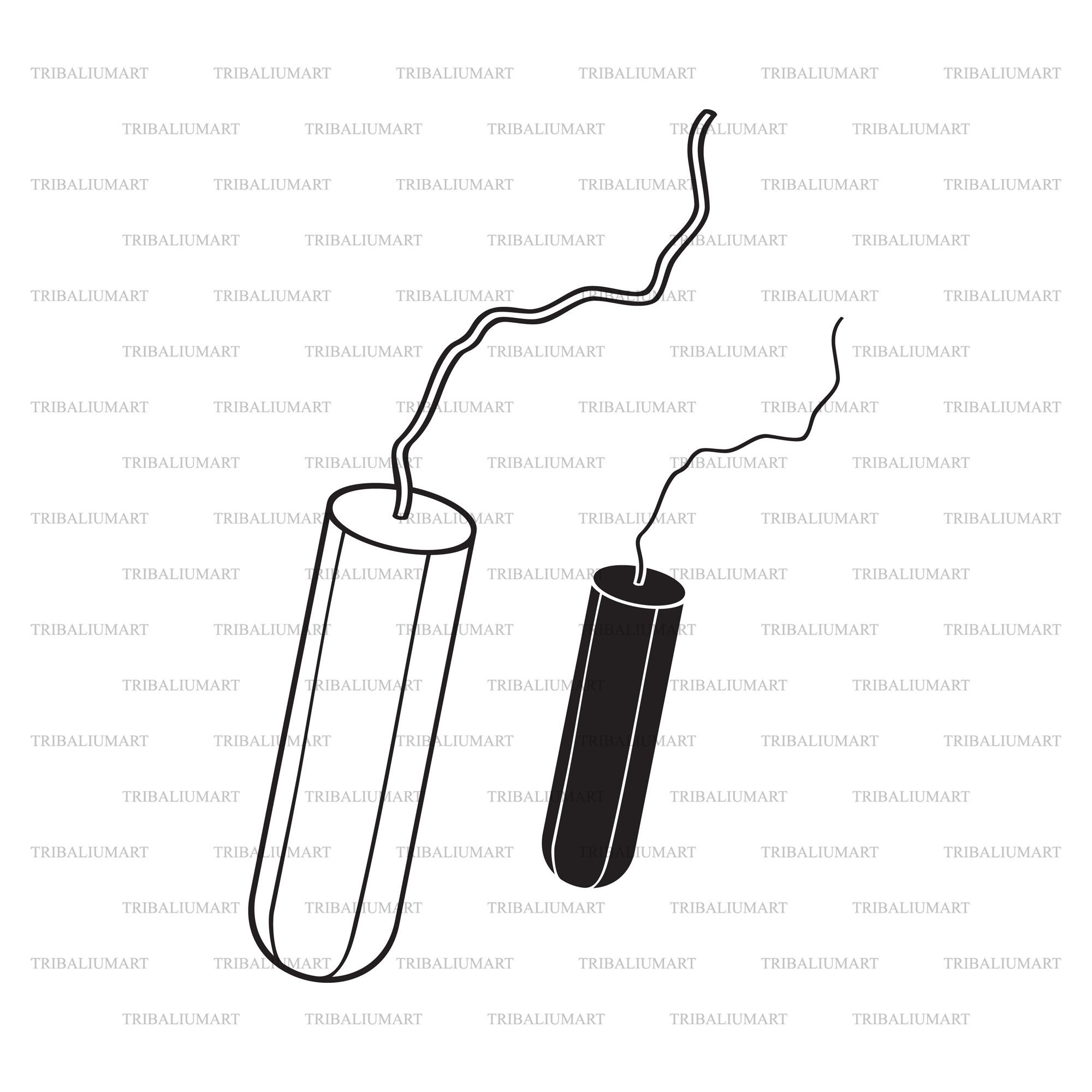 Sanitary Cotton Tampon. Cut Files for Cricut. Clip Art Silhouettes (eps ...