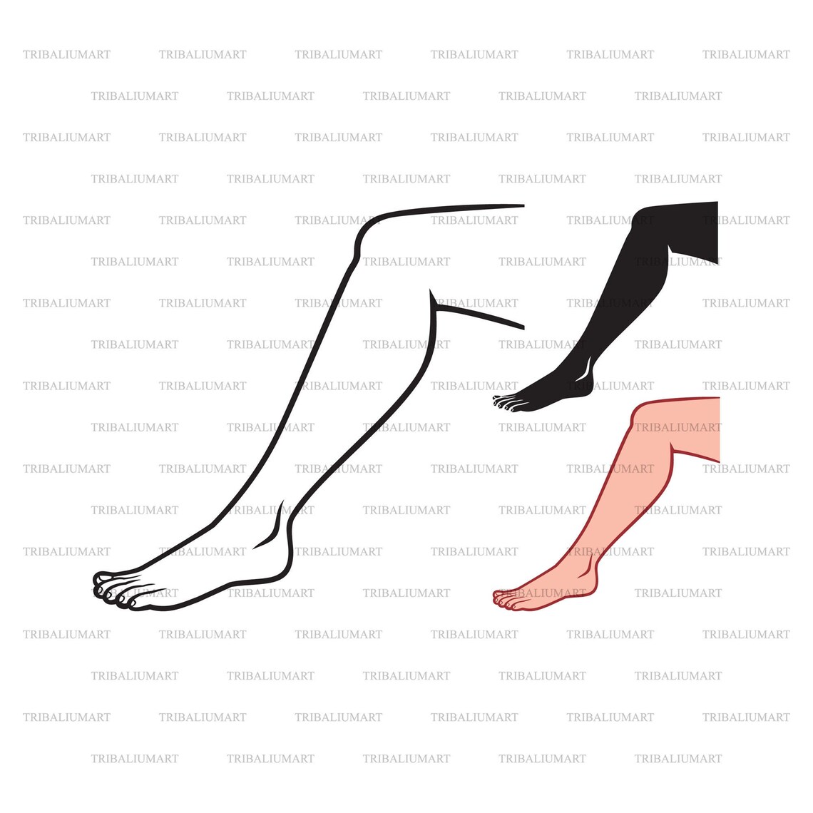 Woman Leg. Cut Files for Cricut. Clip Art Silhouettes eps - Etsy