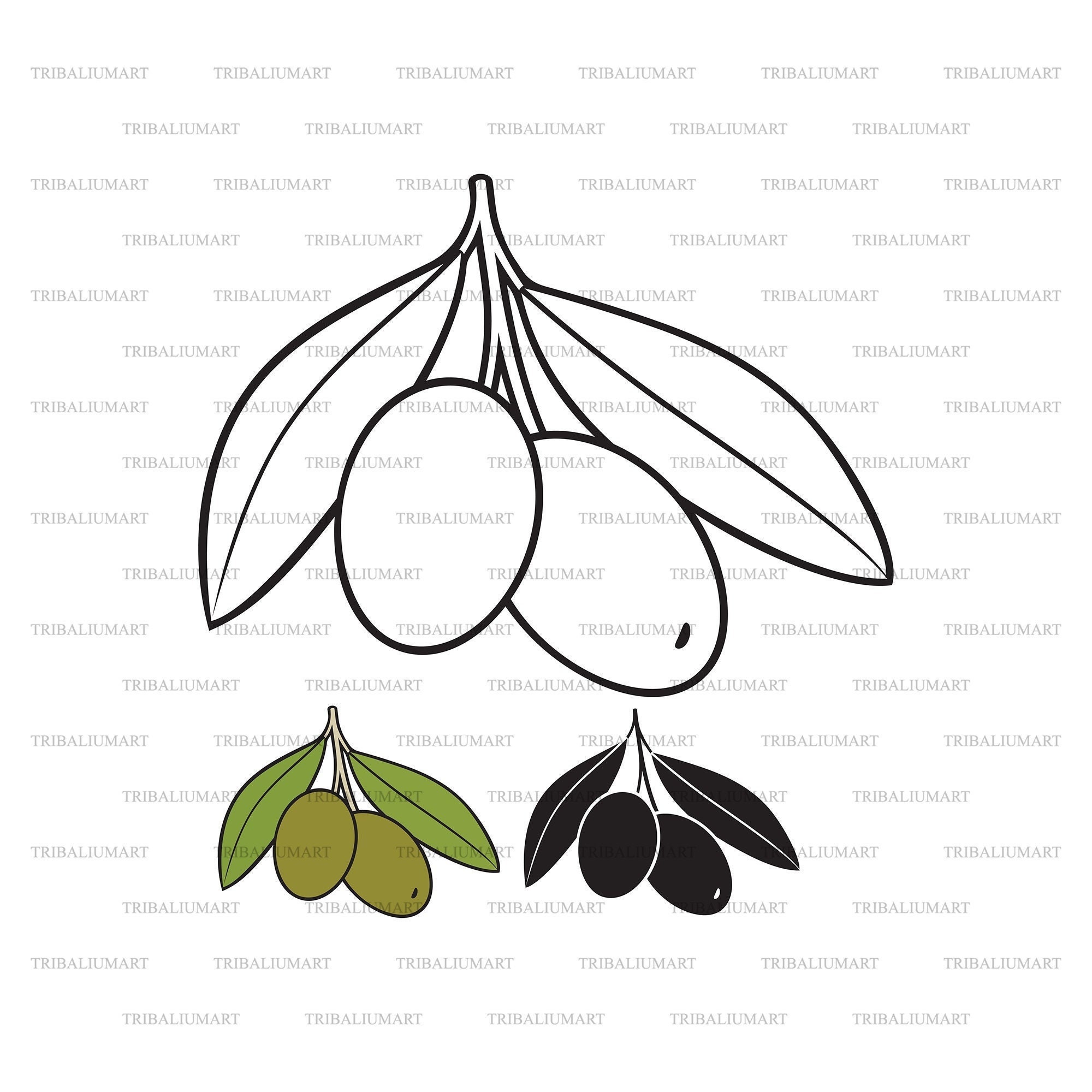 Olive. Cut Files for Cricut. Clip Art Silhouette eps Svg | Etsy