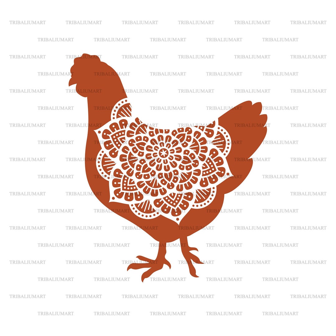 Chicken Mandala (boho Design). Cut Files for Cricut. Clip Art ...