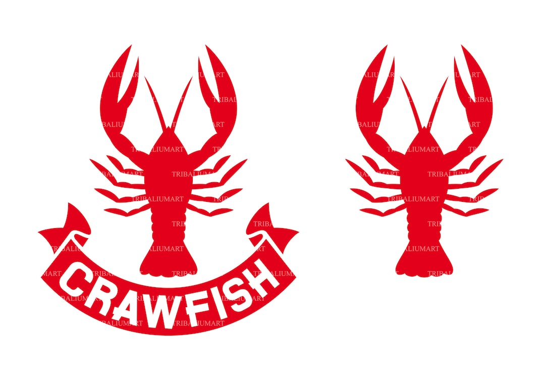 Crawfish Label, Crayfish Icon, Lobster Sign. Cut File for Cricut. Clip ...