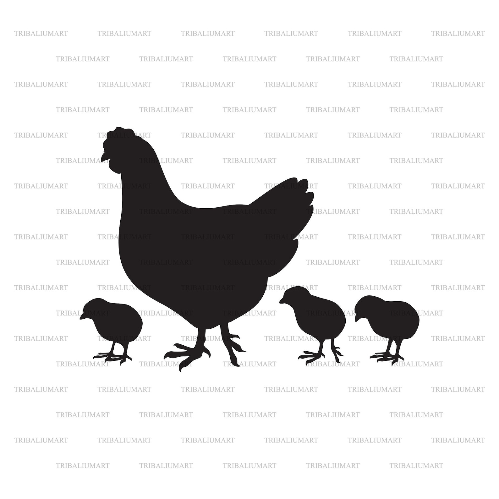 Mama Hen and Baby Chicks mom Chicken Farm Design. Cut - Etsy