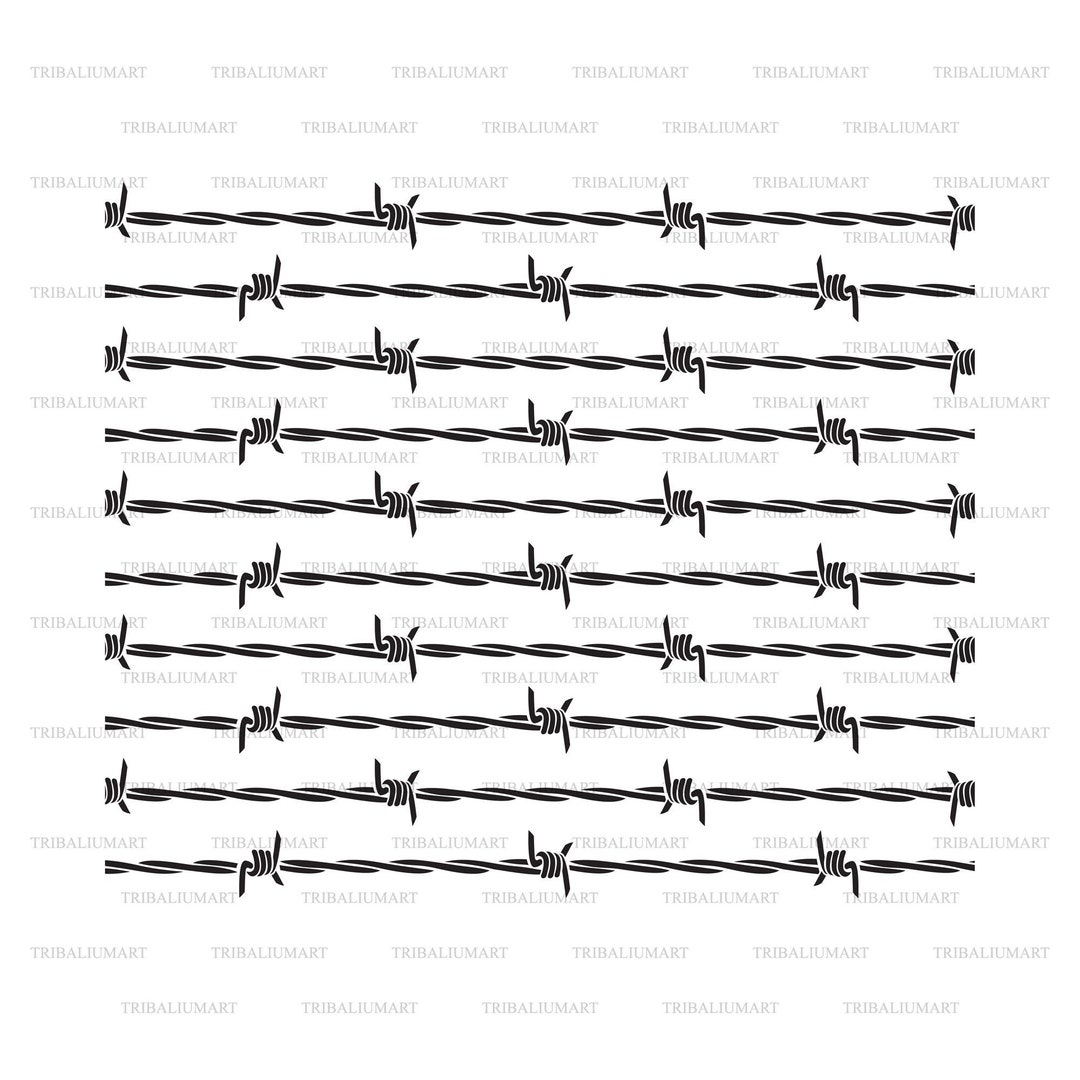Barb Wire Background. Cut Files for Cricut. Clip Art Silhouettes (eps ...
