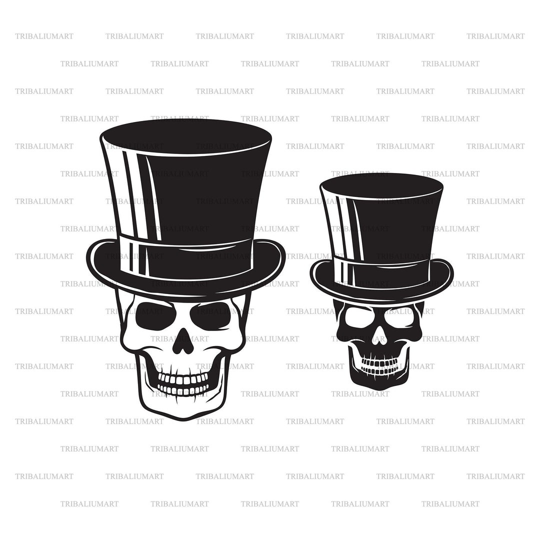 Skull With Top Cap. Cut Files for Cricut. Clip Art (eps, Svg, Pdf, Png ...