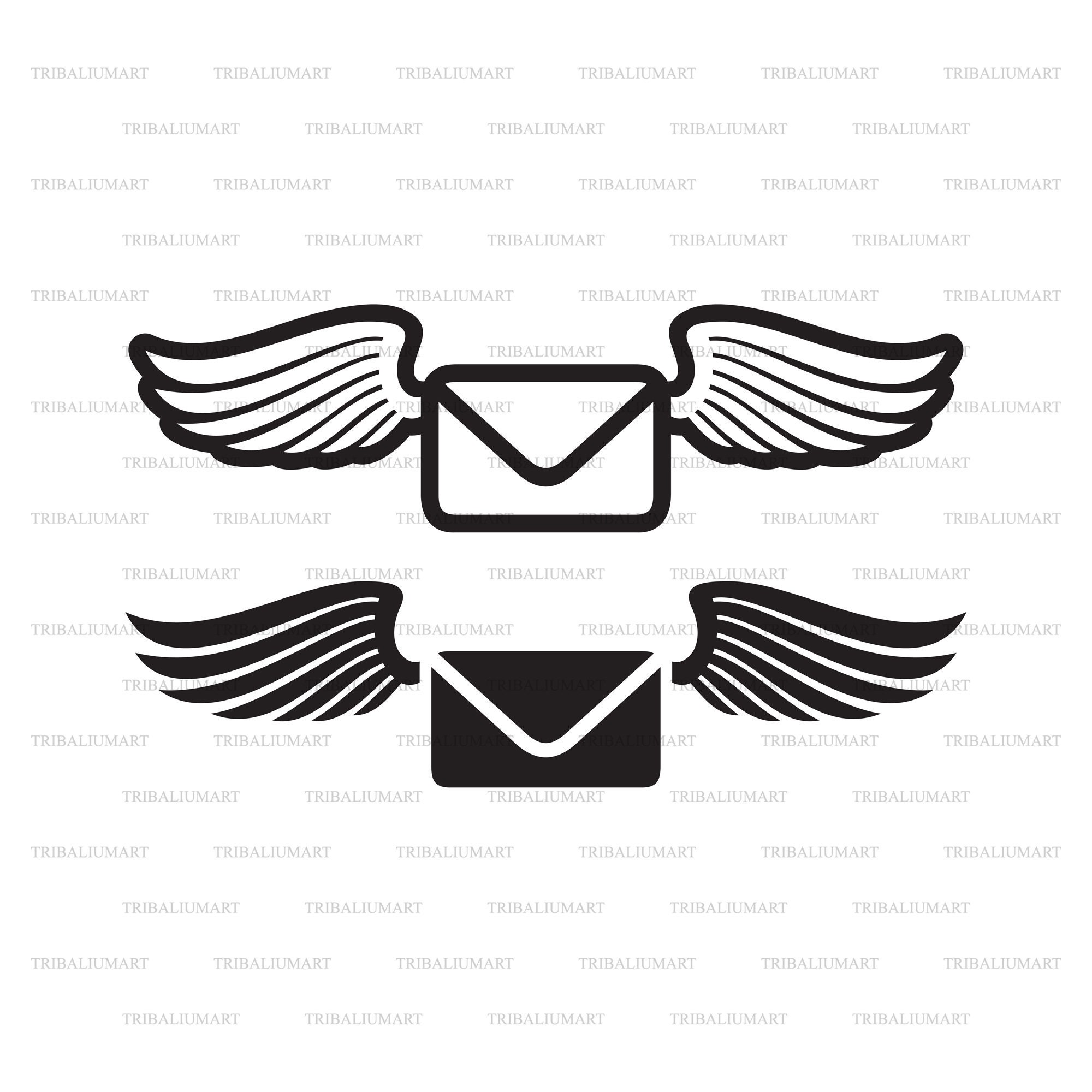 Mail With Wings flying Envelope or Letter Icon. Cut Files | Etsy