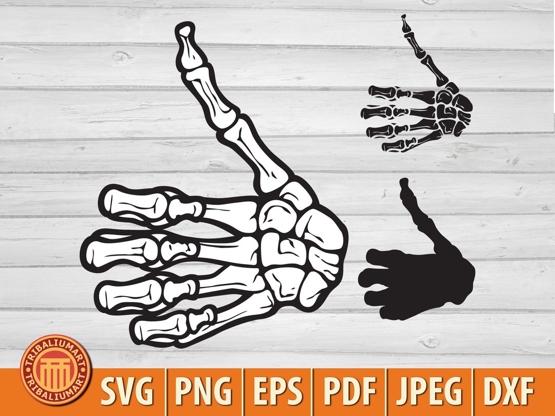 Skeleton Hand Gesture Thumb Up. Cut Files for Cricut. Clip Art ...