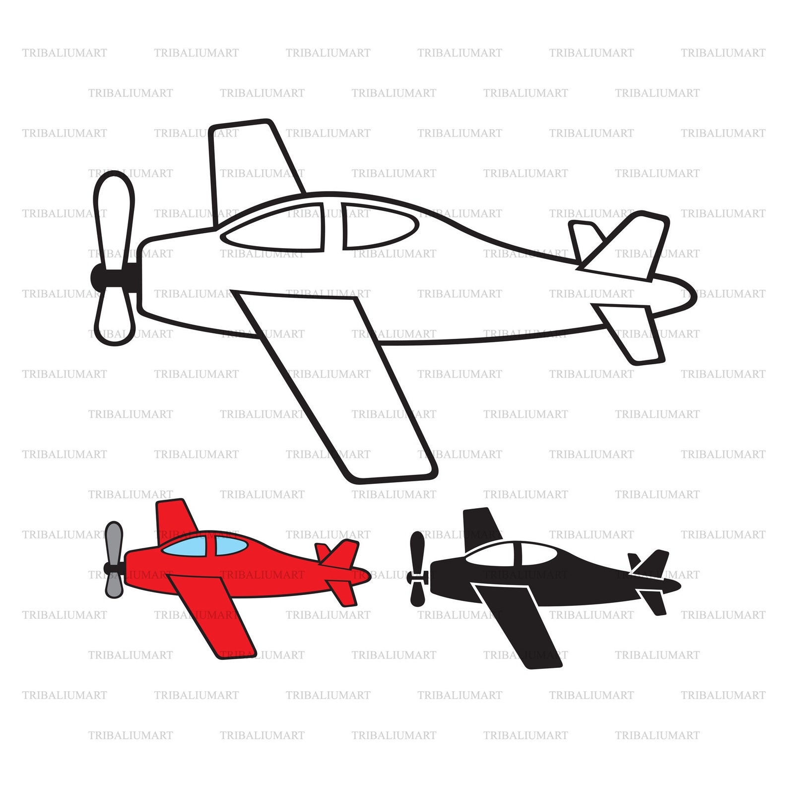 Airplane (plane). Cut Files for Cricut. Clip Art (eps, Svg, Pdf, Png ...