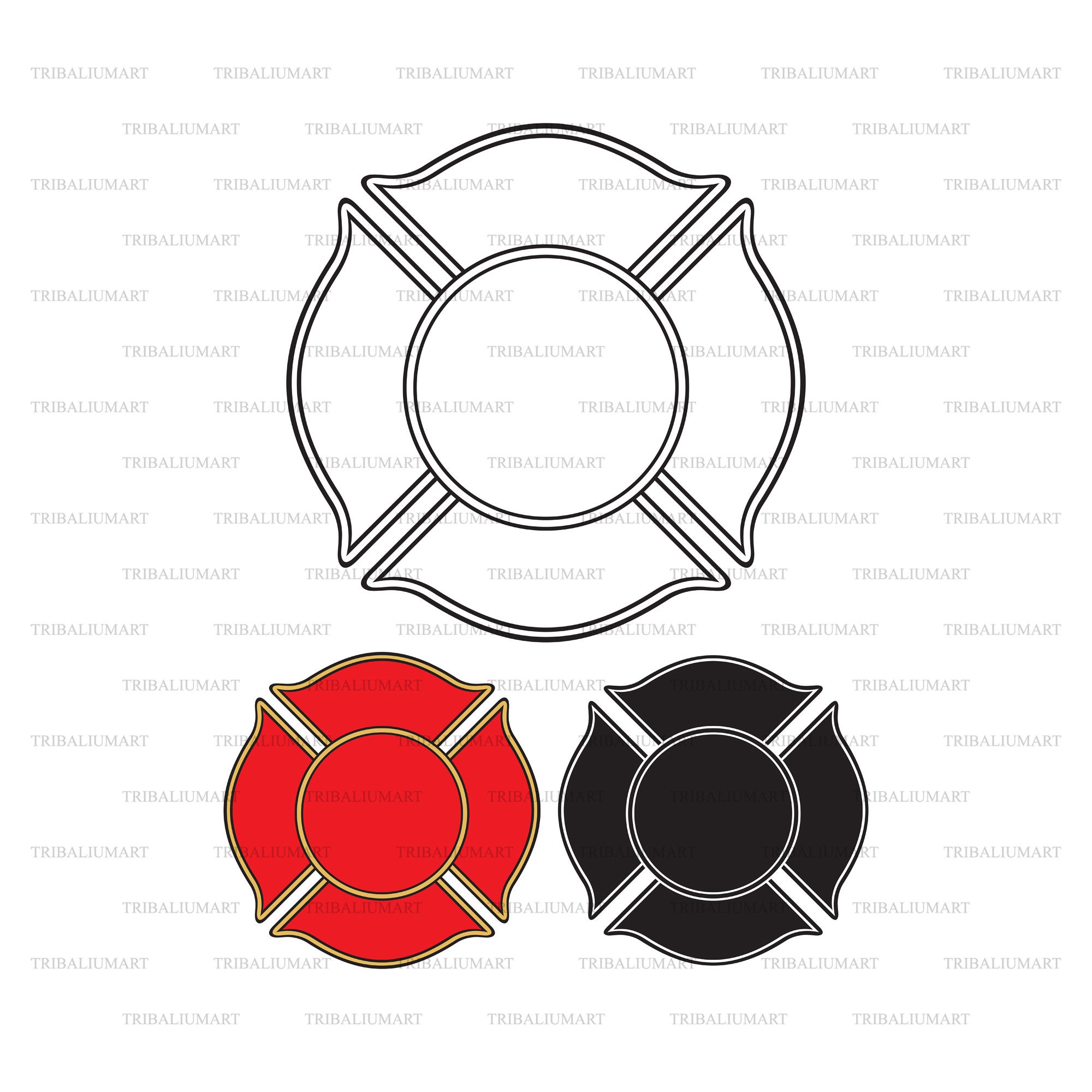 Fire Department or Firefighters Maltese Cross Symbol (eps, Svg, Pdf ...