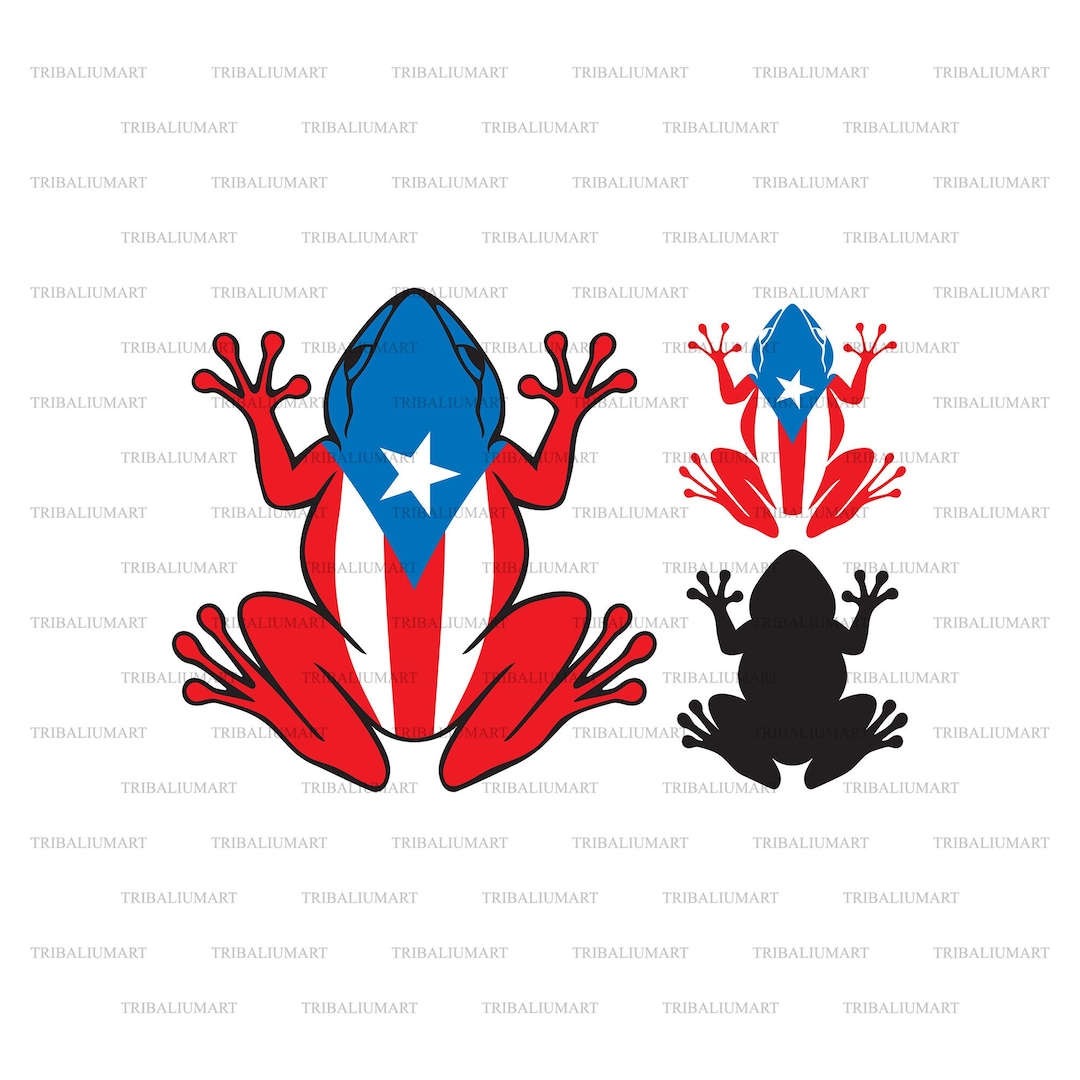 Puerto Rico Rana Frog With Flag (common Coqui. Cut Files for Cricut ...