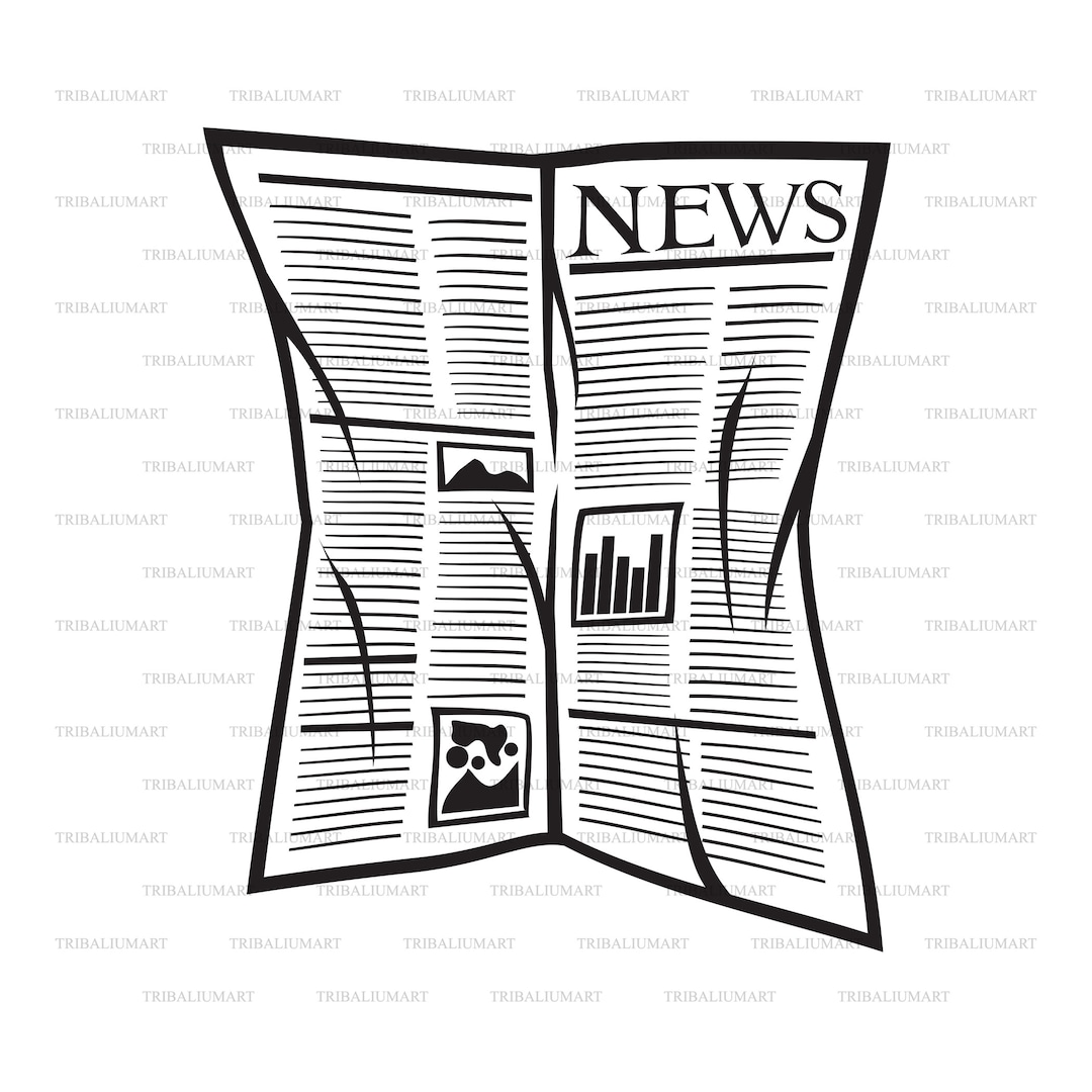 Newspaper. Cut Files for Cricut. Clip Art eps, Svg, Pdf, Png, Dxf, Jpeg ...