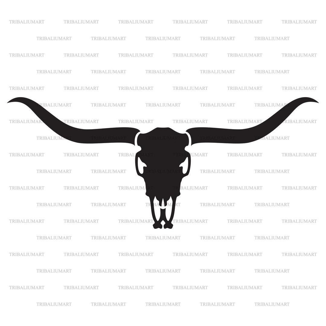 Longhorn Head Skull (texas Design, Bull or Cow Icon). Cut Files for ...