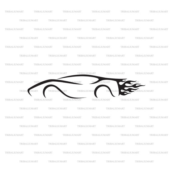 Sport Car With Flame. Cut Files for Cricut. Clip Art | Etsy