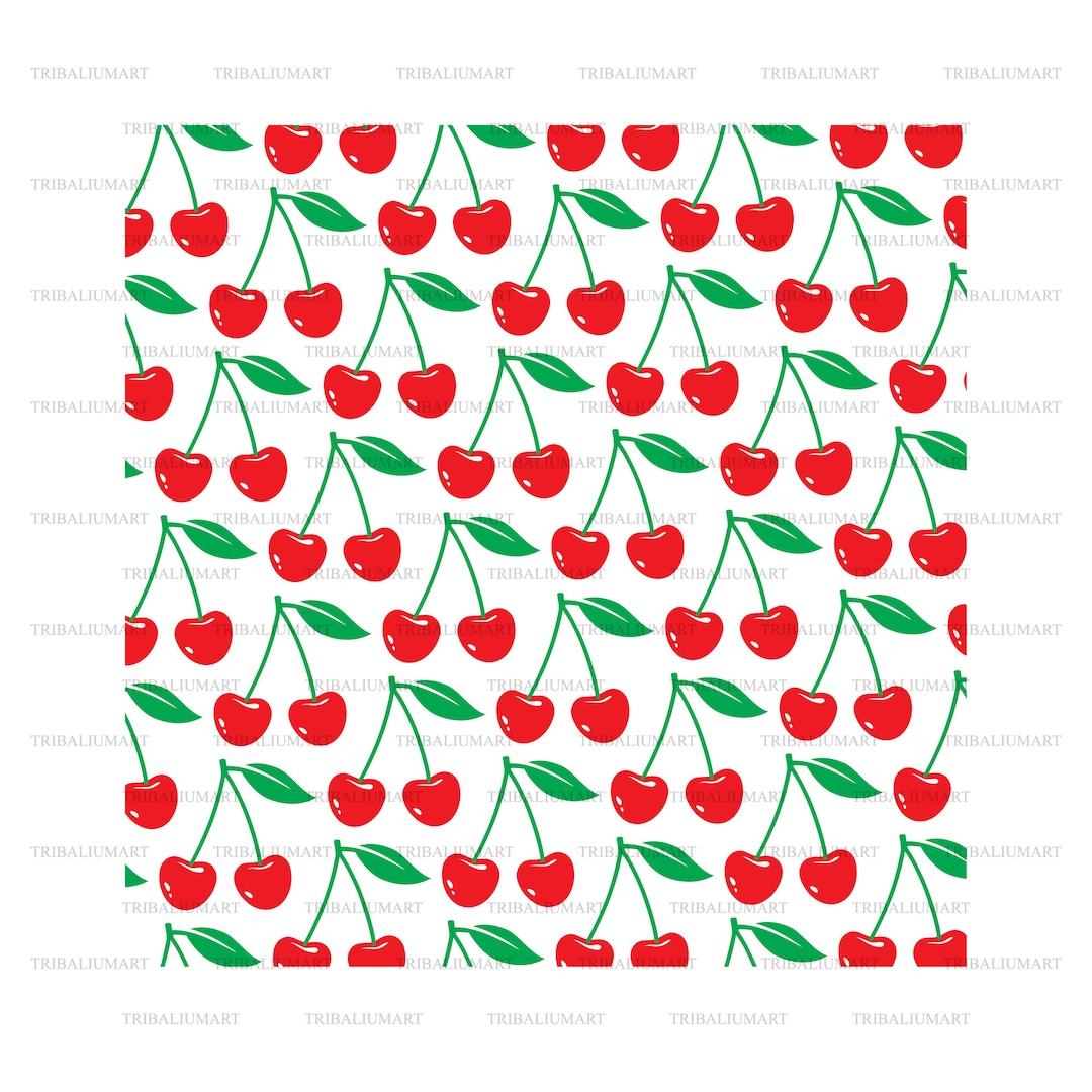 Background Pattern With Cherry. Cut Files for Cricut. Clip Art ...