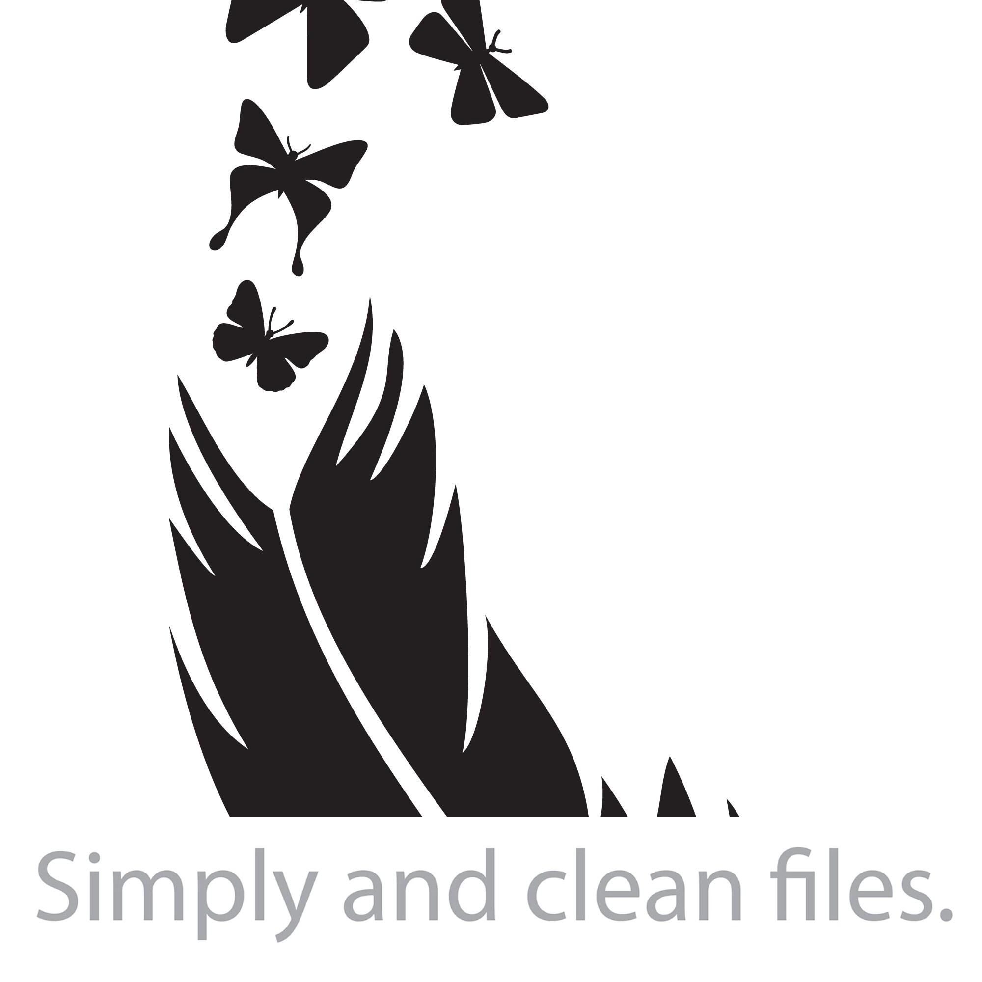 Feather With Butterflies. Cut Files for Cricut. Clip Art Silhouettes ...