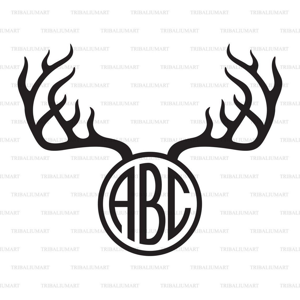Deer Antlers Monogram. Cut Files for Cricut Clip Art - Etsy