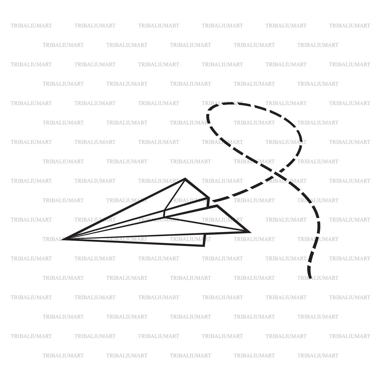 Paper Airplane Route. Cut Files for Cricut. Clip Art Silhouettes (eps ...