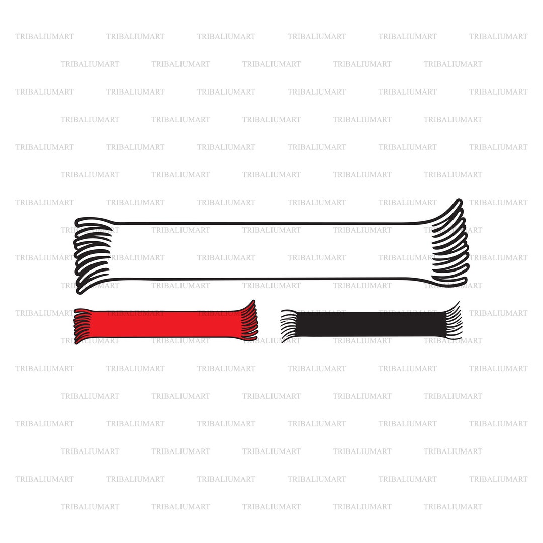 Knitted Scarf. Cut Files for Cricut. Clip Art Silhouettes (eps, Svg ...