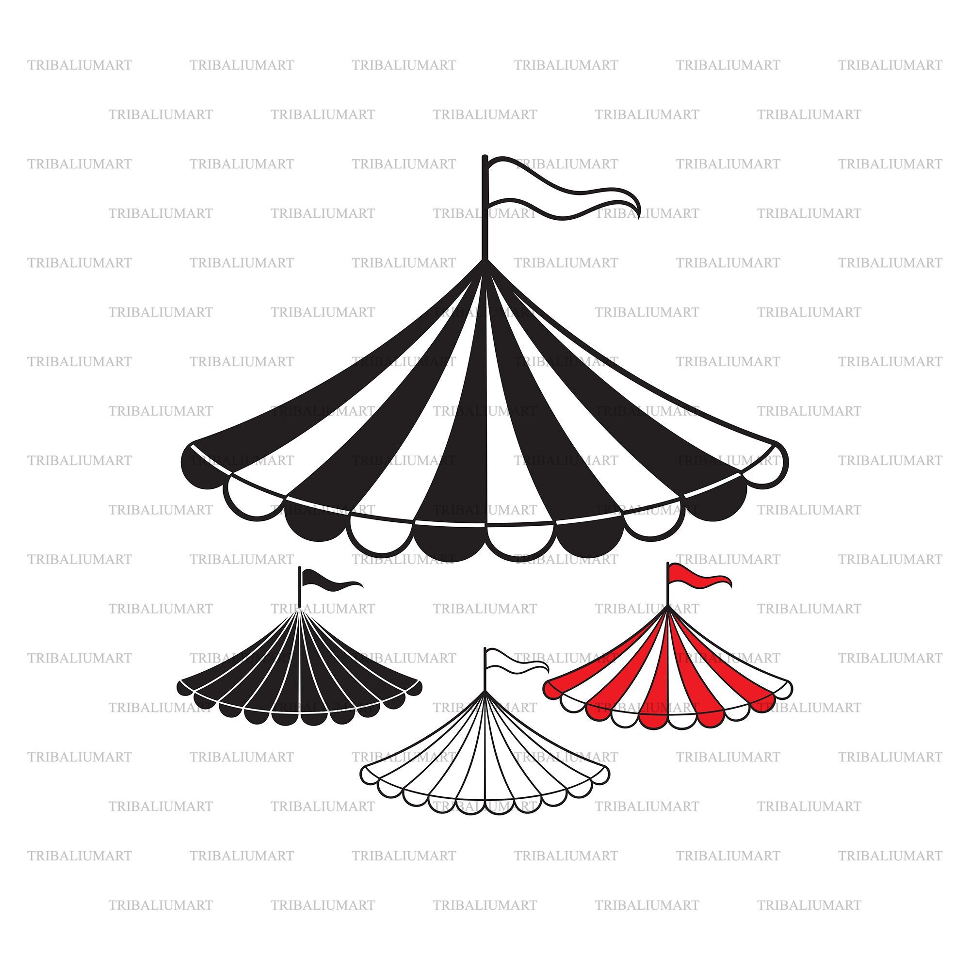 Circus Tent. Cut Files for Cricut. Clip Art Silhouette eps - Etsy