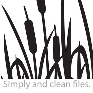 Reeds Silhouette Design. Illustration of Bulrush and Grass. Cut Files ...