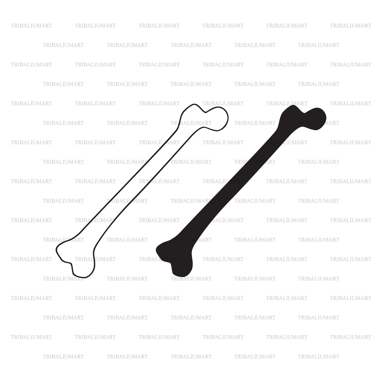 Femur or Thigh Bone. Cut Files for Cricut. Clip Art | Etsy