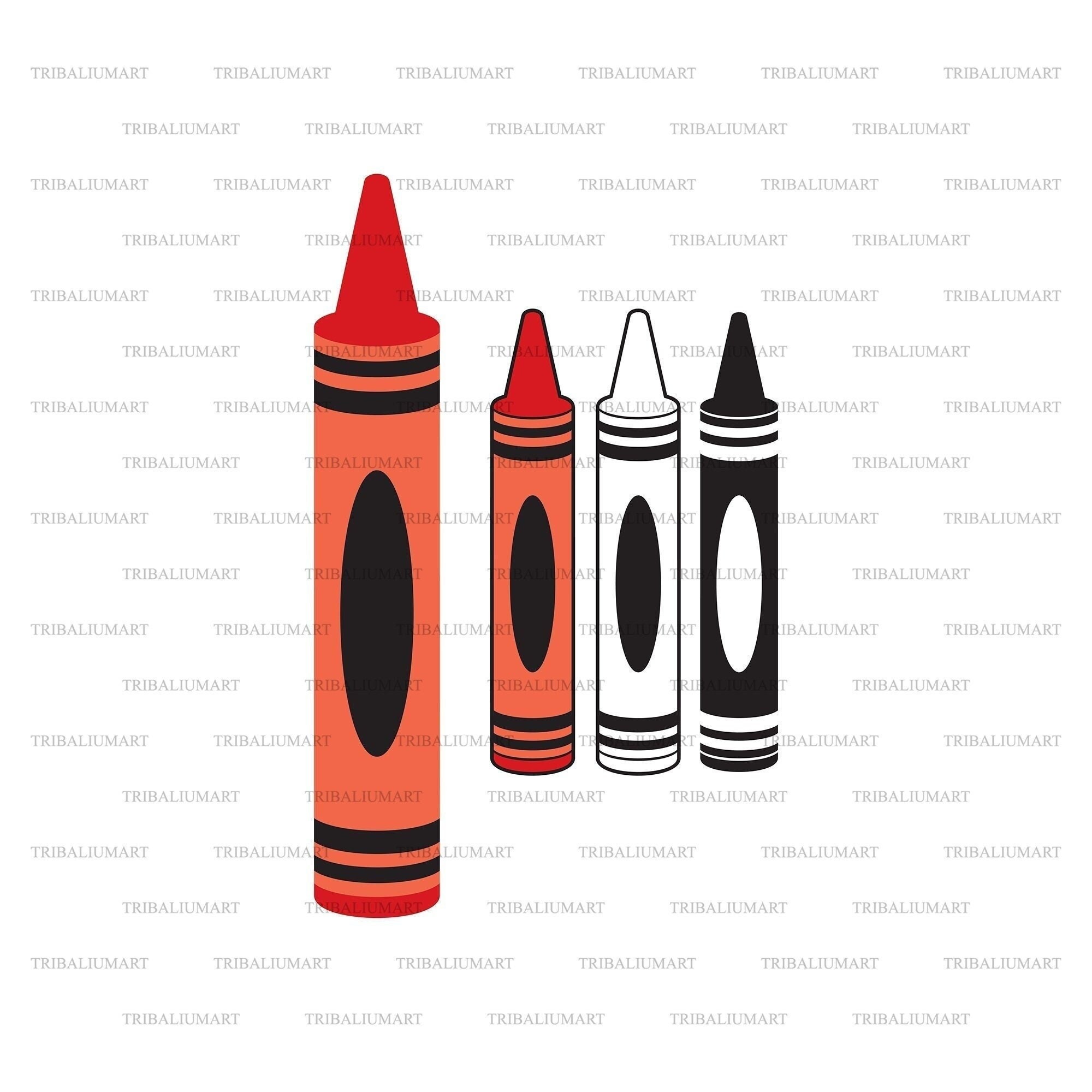 Crayon back to School Design. Cut Files for Cricut. Clip Art - Etsy