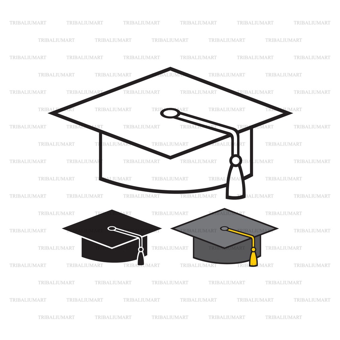 Graduation Cap (mortar Board Hat With Gold Trim). Cut Files for Cricut ...