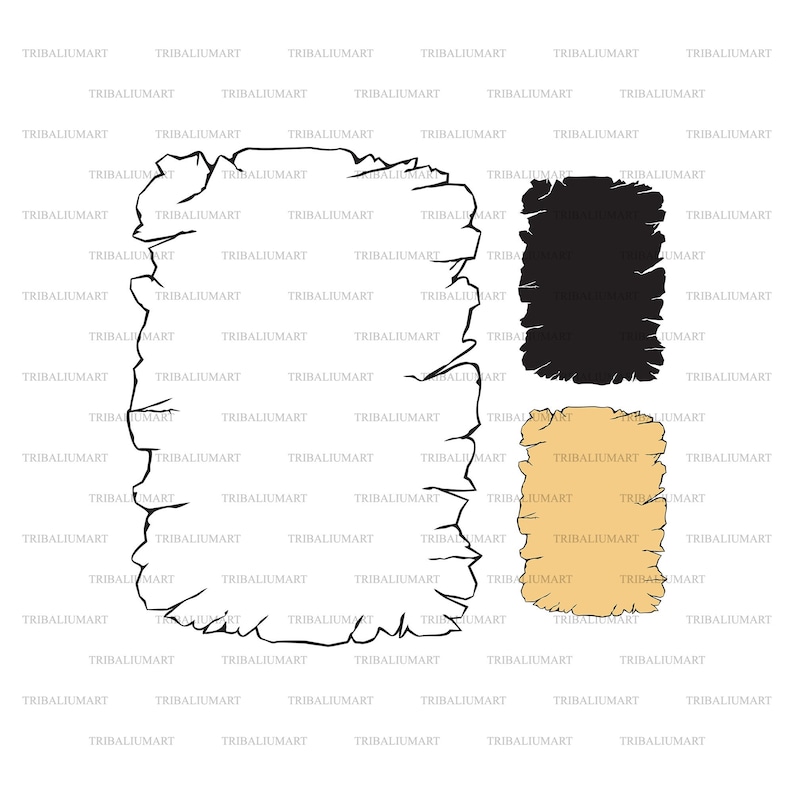 Old Paper (papyrus). Cut Files for Cricut. Clip Art Silhouettes (eps ...
