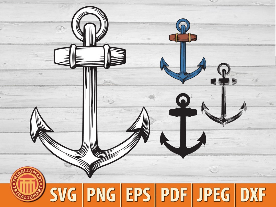 Anchor. Cut Files for Cricut. Clip Art Silhouettes (eps, Svg, Pdf, Png ...