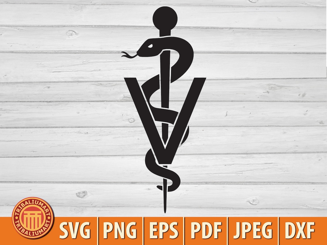 Veterinary Symbol Caduceus Snake With Stick. Rod of Asclepius. Cut ...