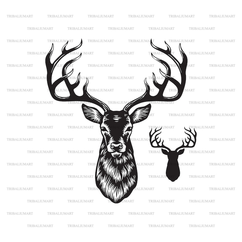 Deer Head. Cut Files for Cricut. Clip Art Silhouette eps - Etsy