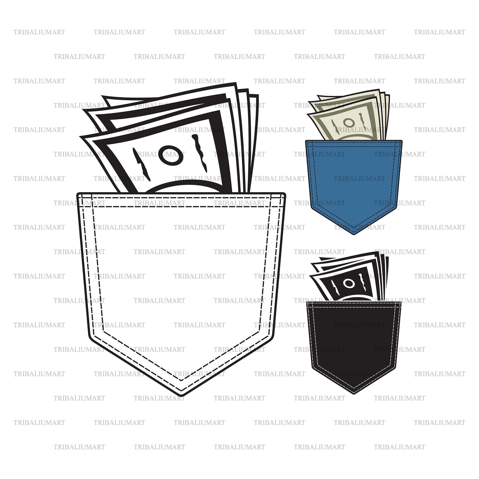Money In Pocket Clip Art
