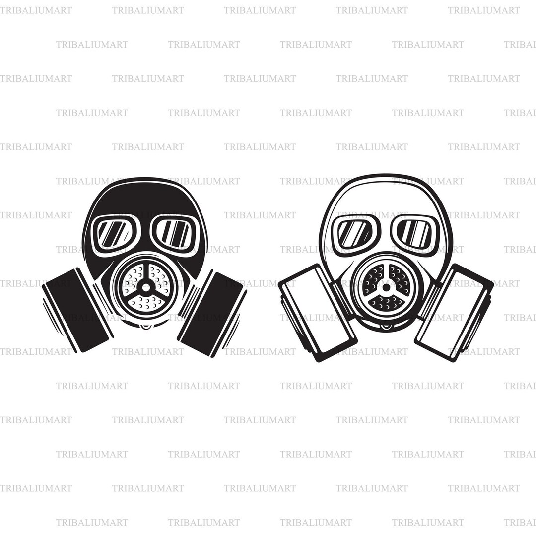 Gas Mask. Cut Files for Cricut. Clip Art Silhouettes (eps, Svg, Pdf ...