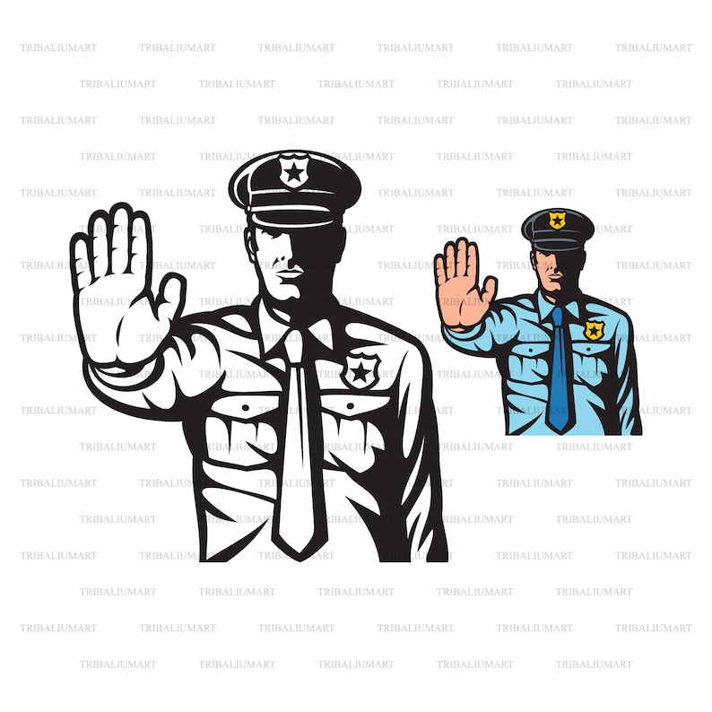 Police officer gesturing stop sign symbol. Cut files for | Etsy