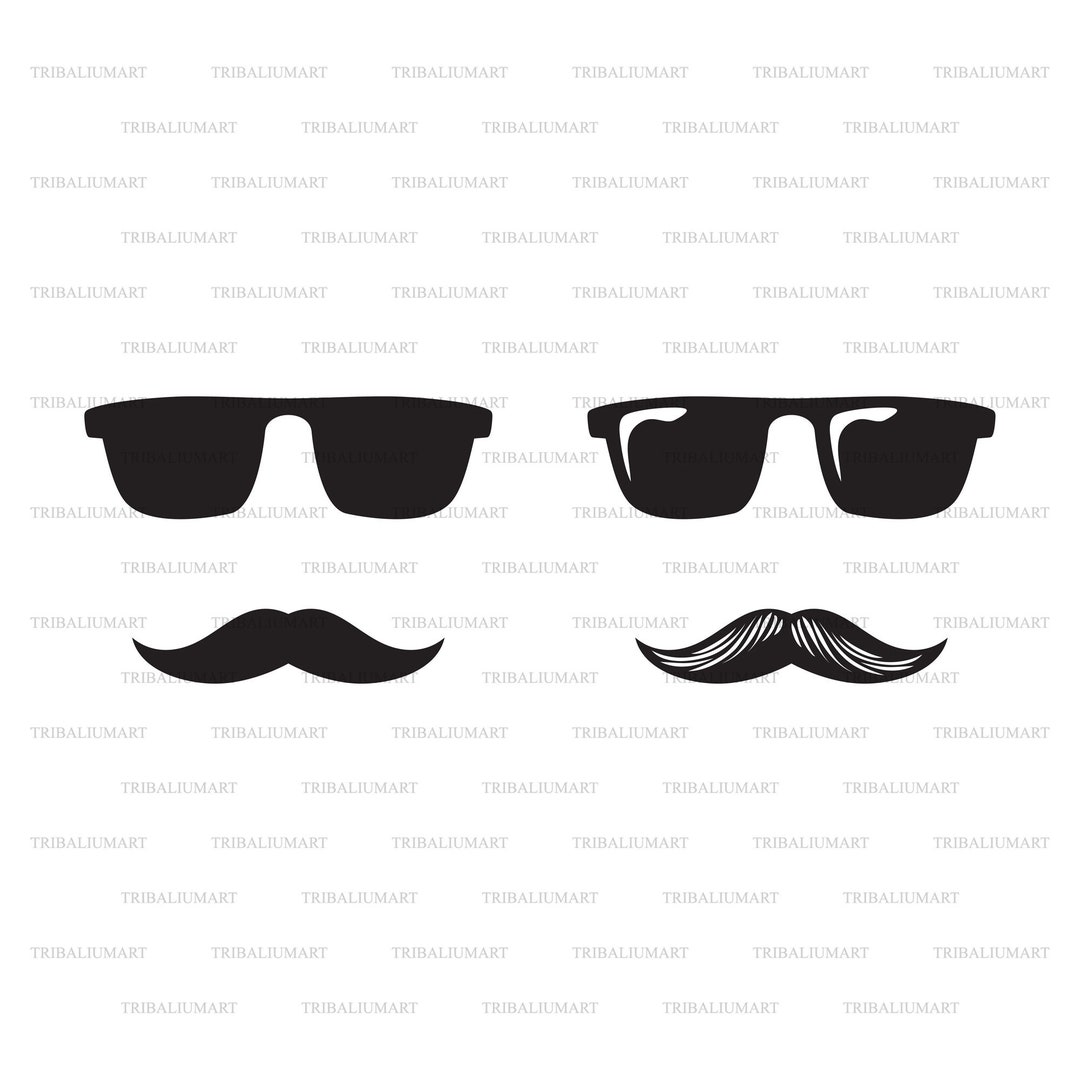 Mustache and Sunglasses. Cut Files for Cricut. Clip Art Silhouette(eps ...