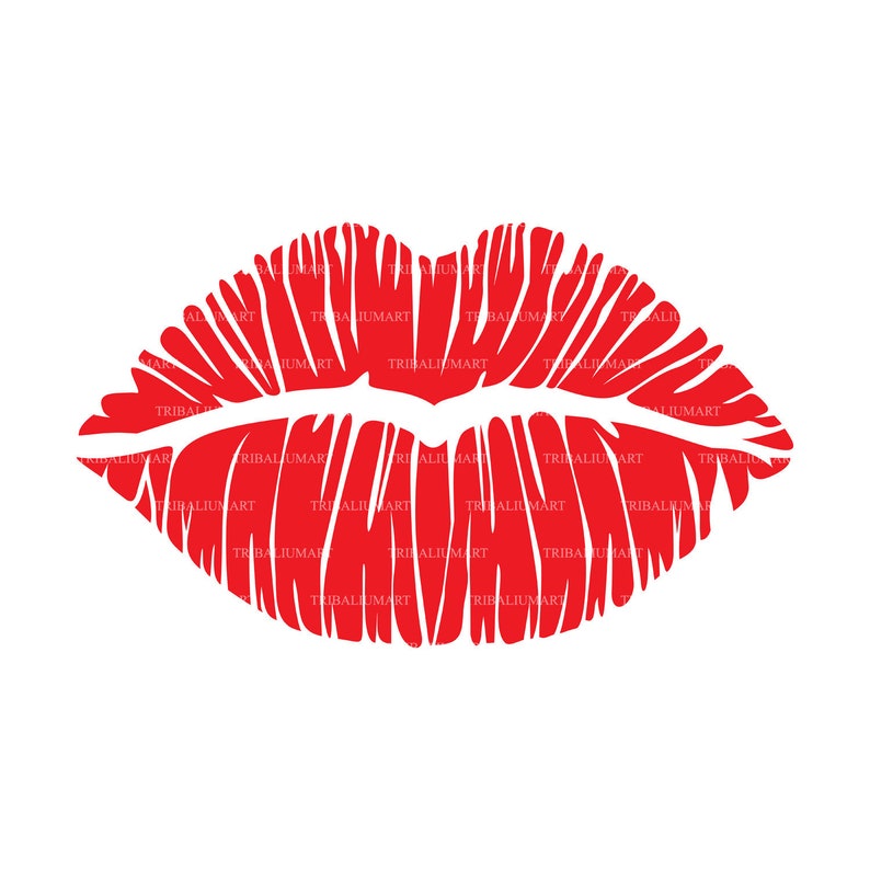 Kiss Lips. Cut Files for Cricut, Clip Art Silhouettes (eps, Svg, Pdf ...