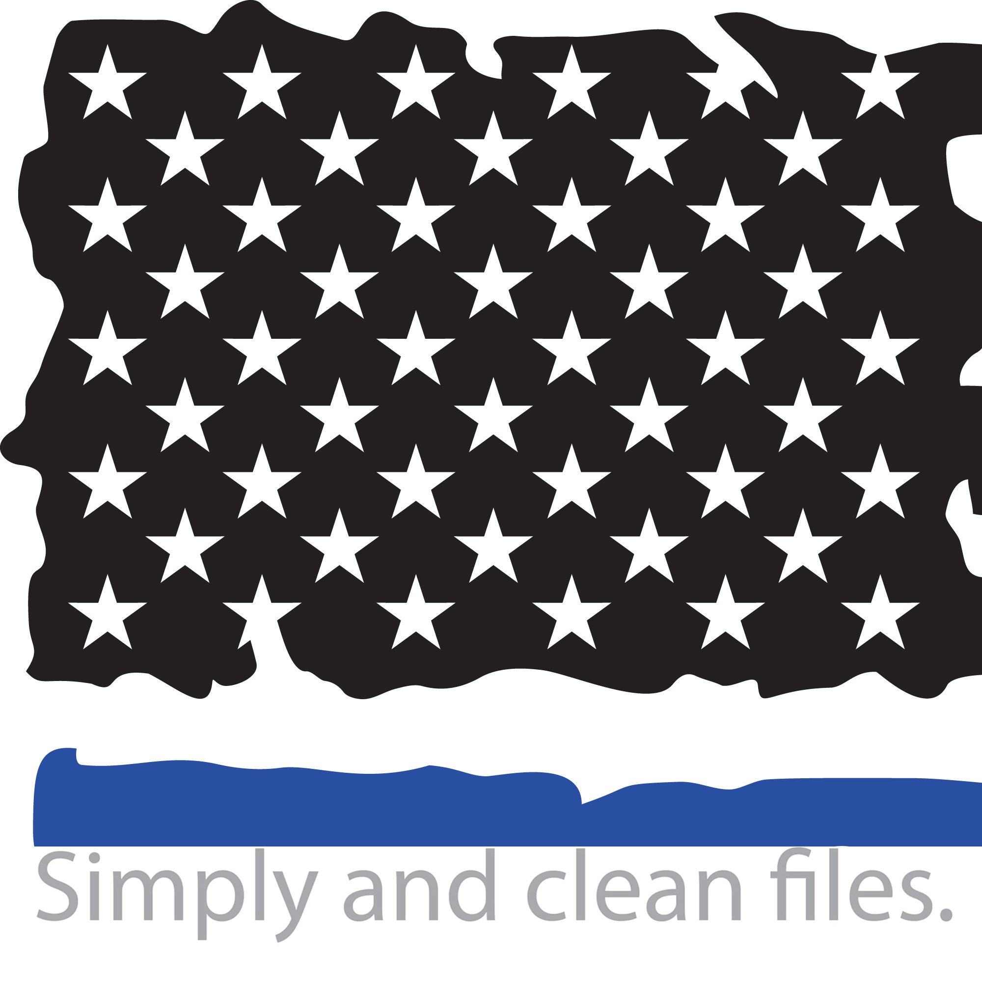 Grunge Thin Blue Line Flag United States of America Police | Etsy