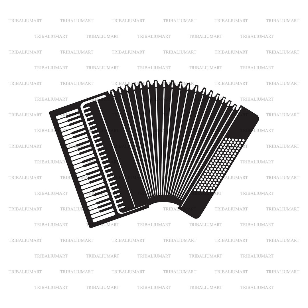 Classical Accordion. Cut Files for Cricut. Clip Art Silhouettes (eps ...