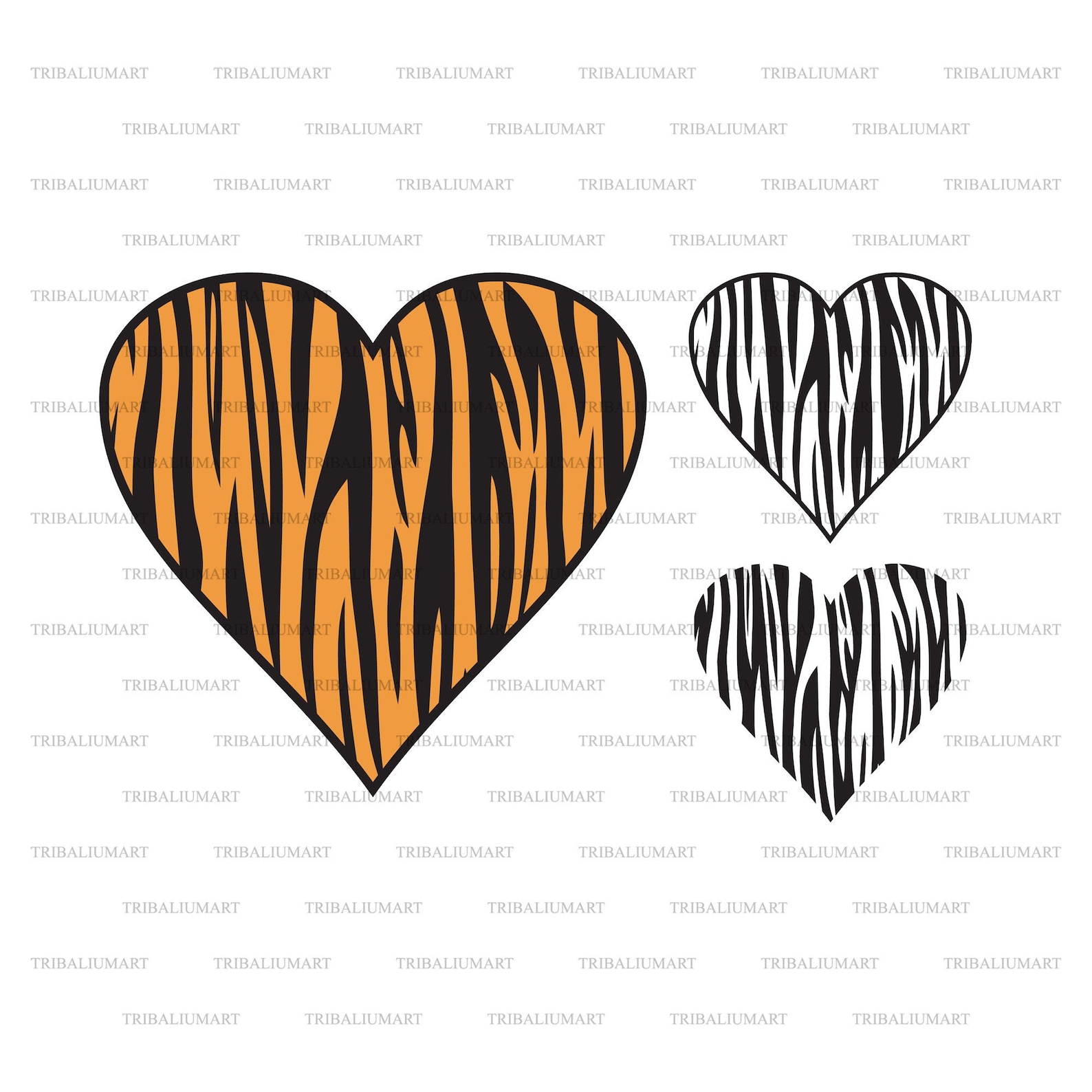 Tiger Skin Heart wild Animal Print Background. Cut Files for - Etsy