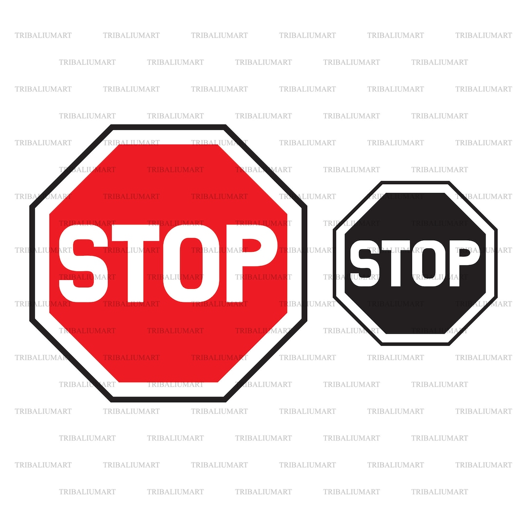 Stop Sign. Cut Files for Cricut, Clip Art Silhouettes eps, Svg, Pdf ...
